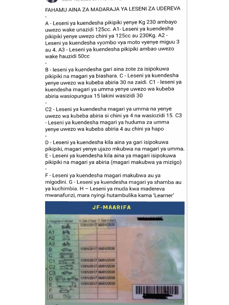 Madaraja Ya Leseni | PDF