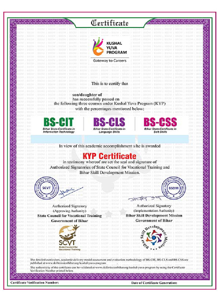 KYP Certificate | PDF