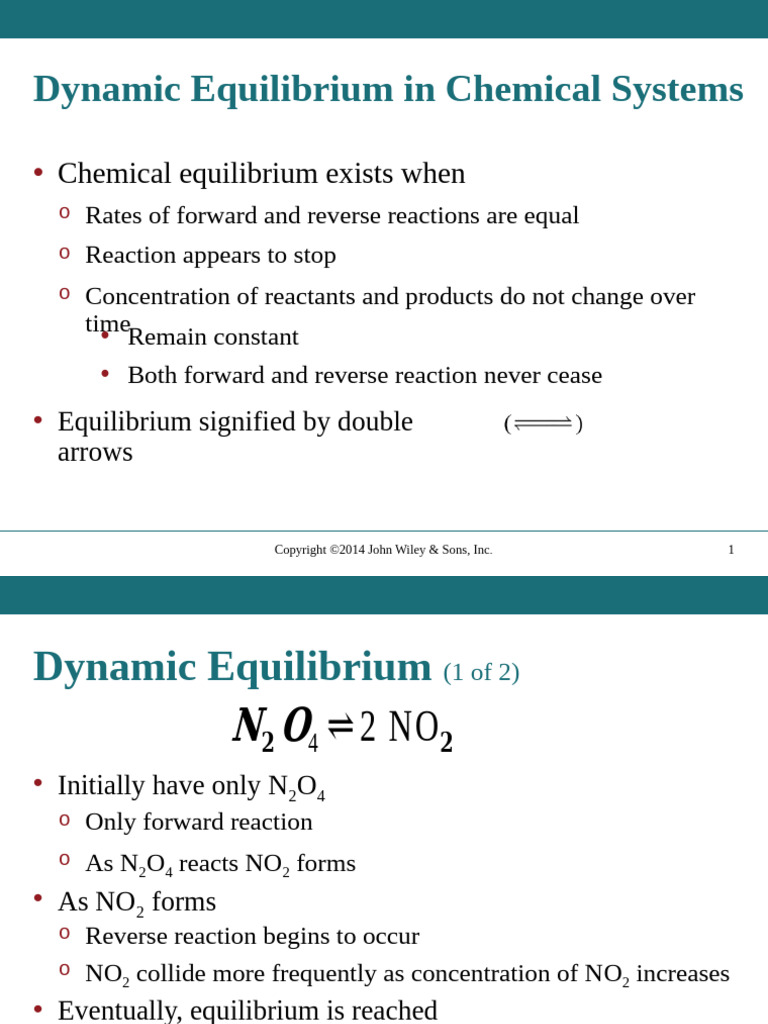 Unit 4b - Chemical Equilibrium | PDF | Chemical Equilibrium | Chemical ...