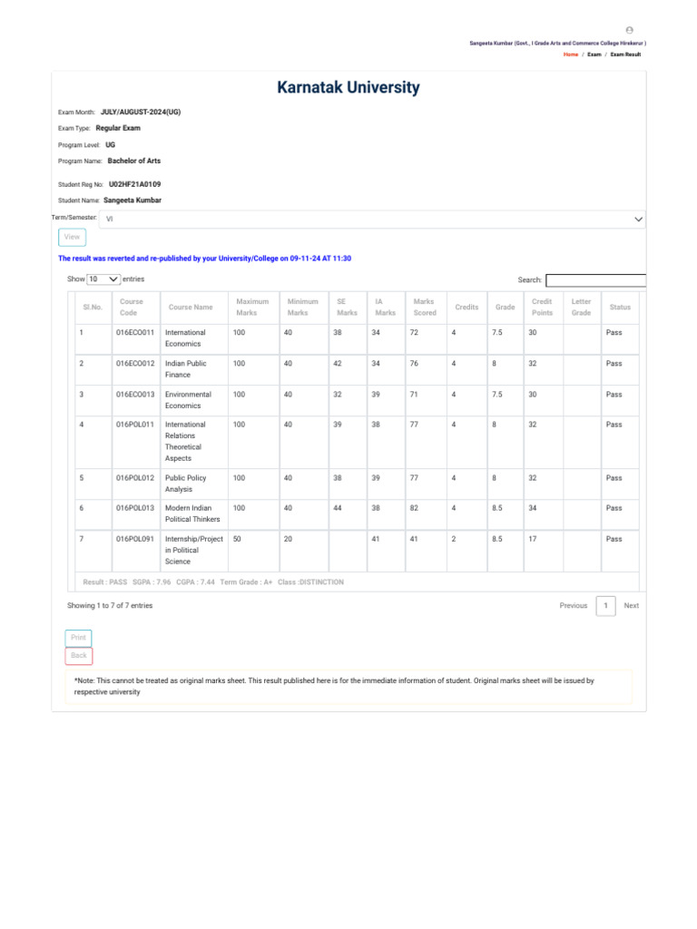 4th sem marks (2) | PDF | Qualifications | Vocational Education
