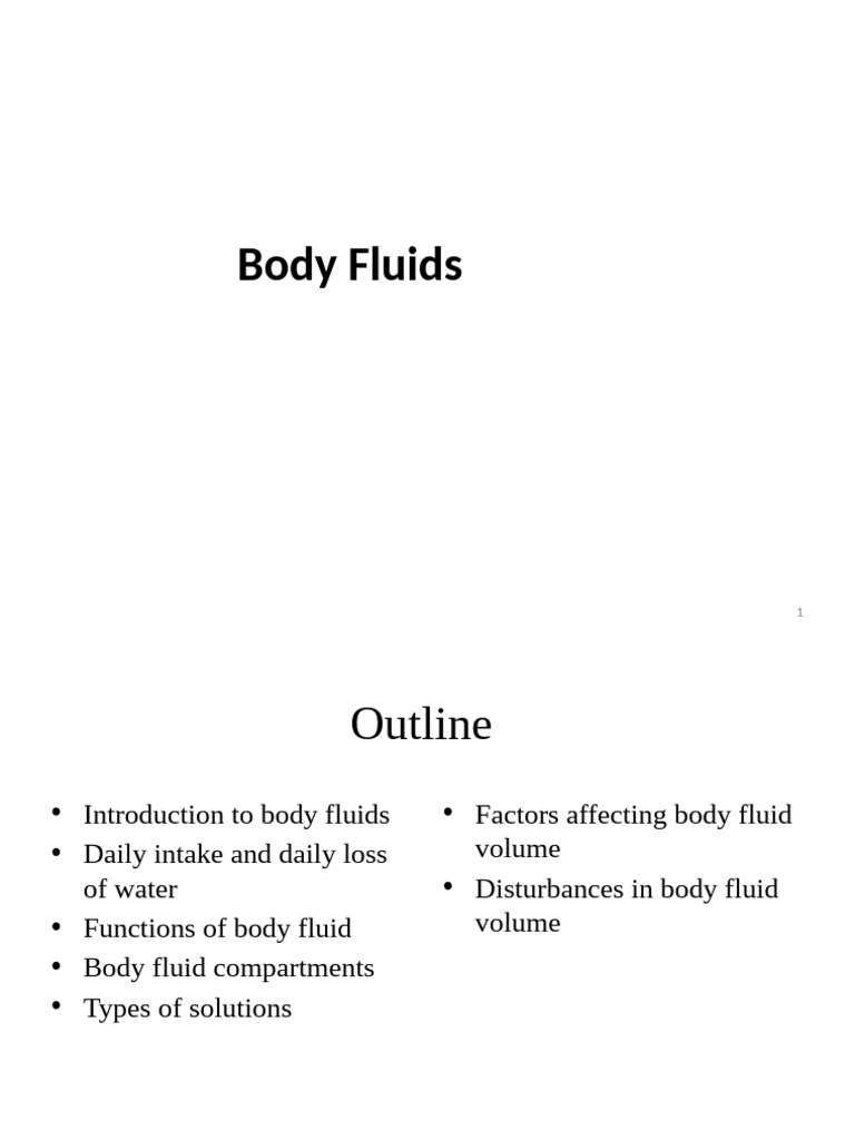 Body Fluid | PDF | Physiology