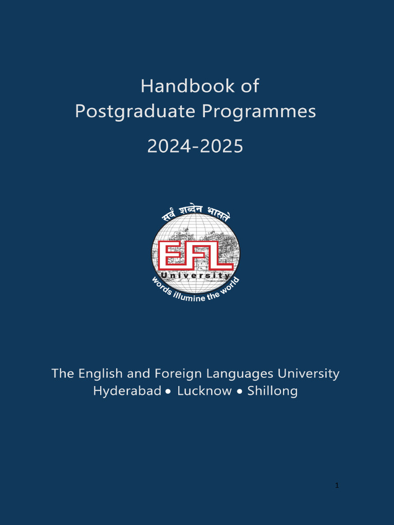Handbook of Postgraduate Programme For The Academic Year 2024-25 | PDF ...