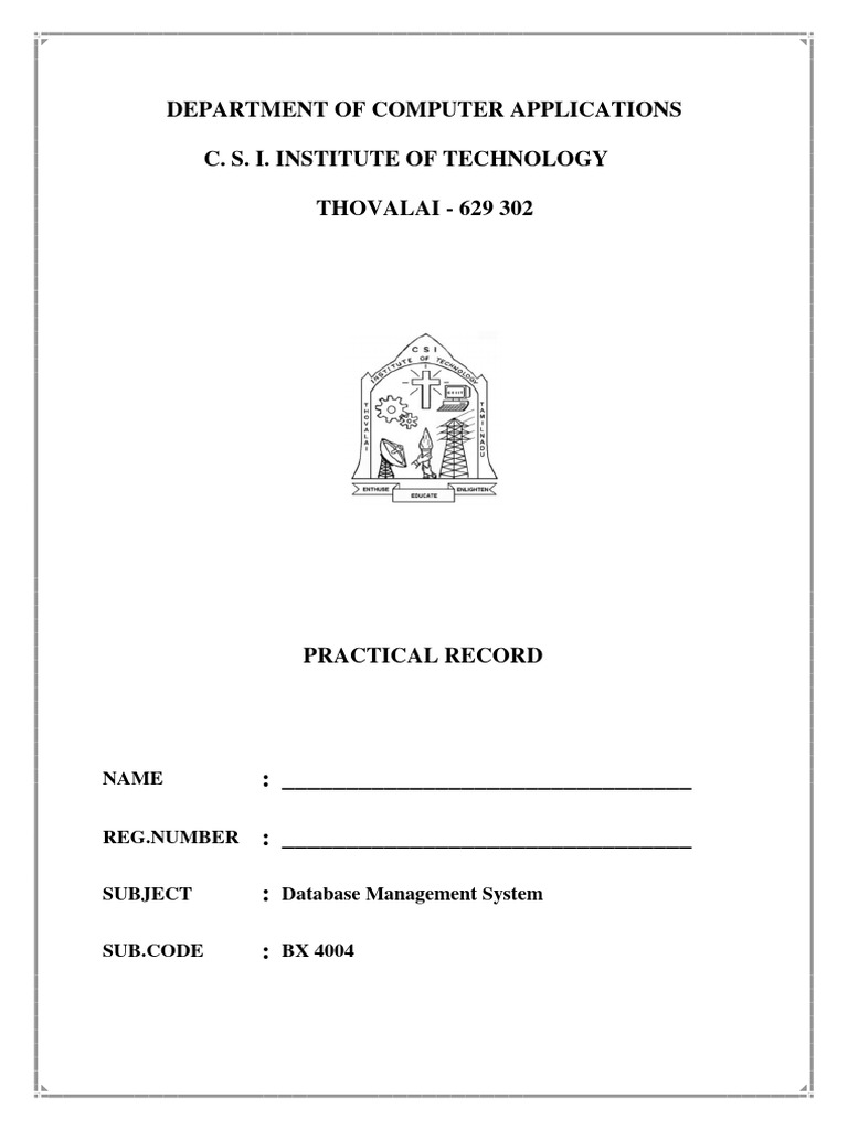 DBMS - BC - Record | PDF | Databases | Pl/Sql