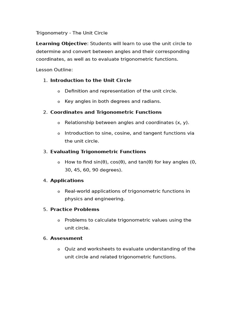 Mastering the Unit Circle in Trigonometry | PDF