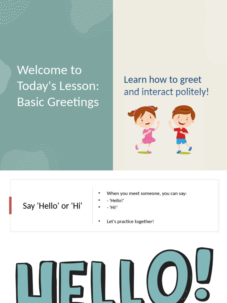 Basic English Greetings for Beginners | PDF