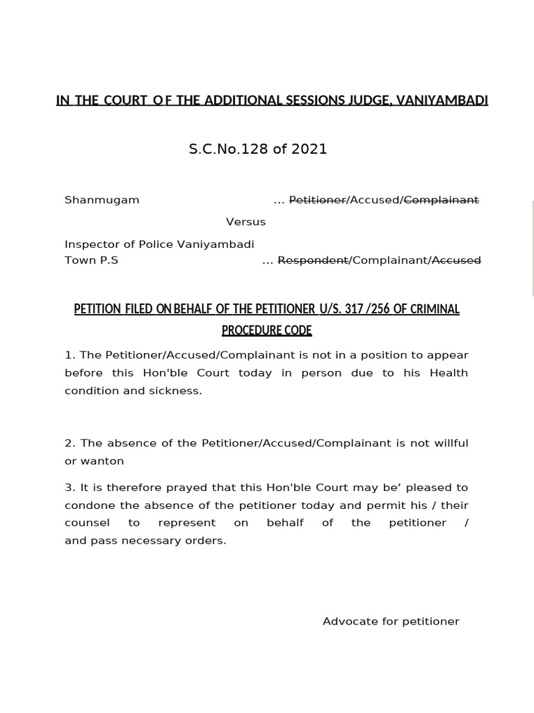 Absent Petition S.C.128 of 2021 | PDF