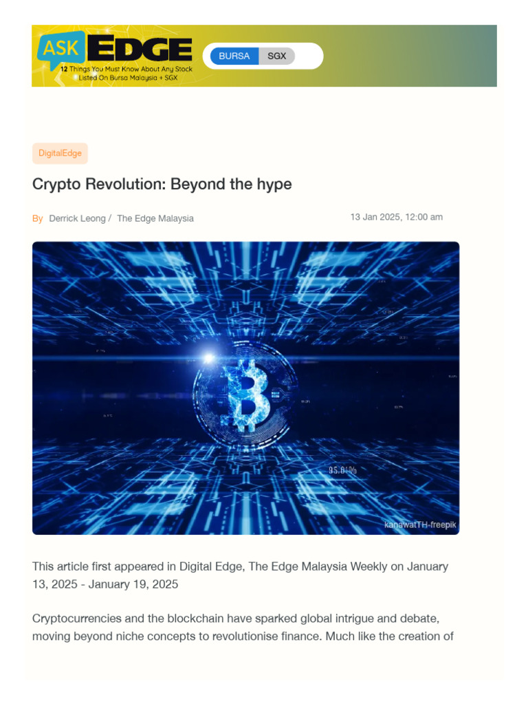 Crypto Revolution Byind Hype, Edge Newspaper | PDF | Cryptocurrency ...