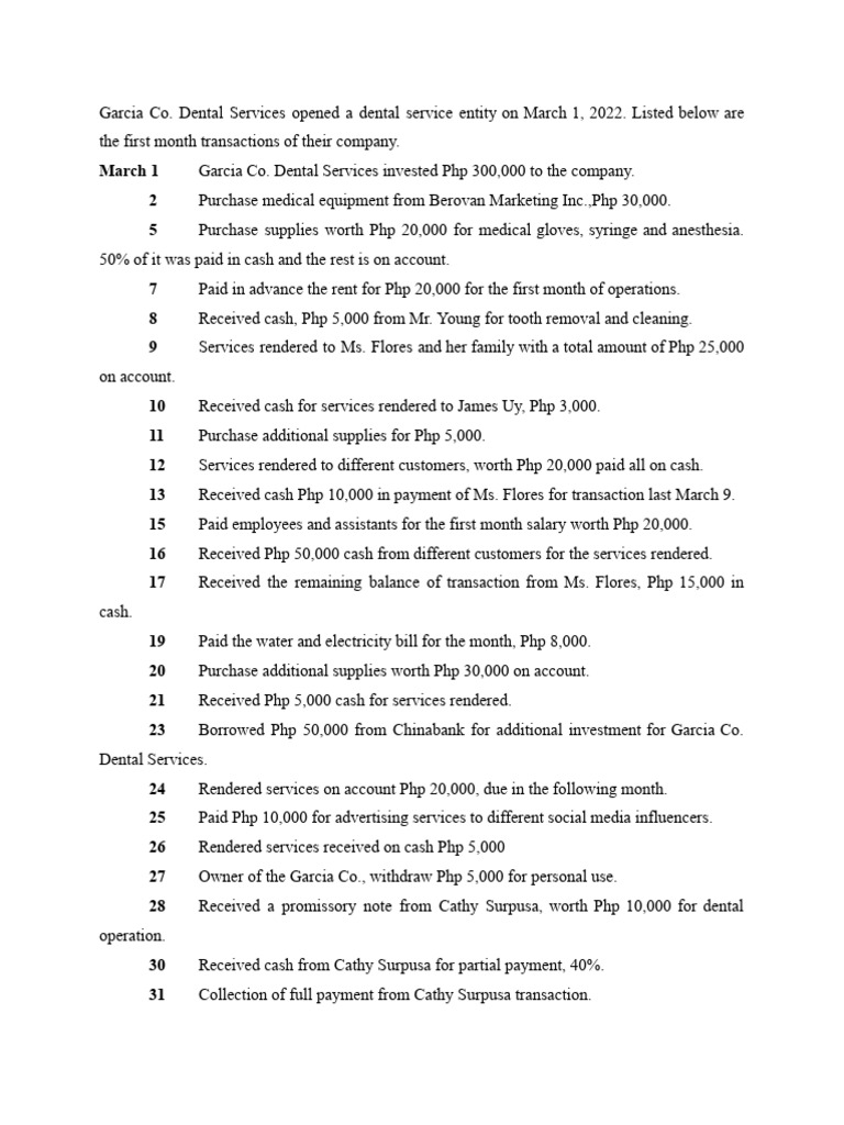 Dental Service Transactions | PDF