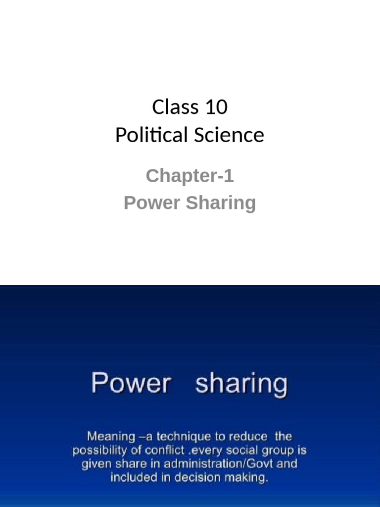 Class 10 Power Sharing | PDF