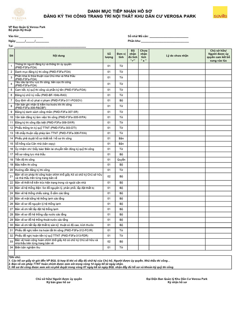 FM - Checklist HS Fit Out | PDF