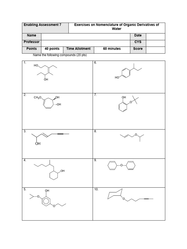 Orgchem-Ea7 (Practice) | PDF