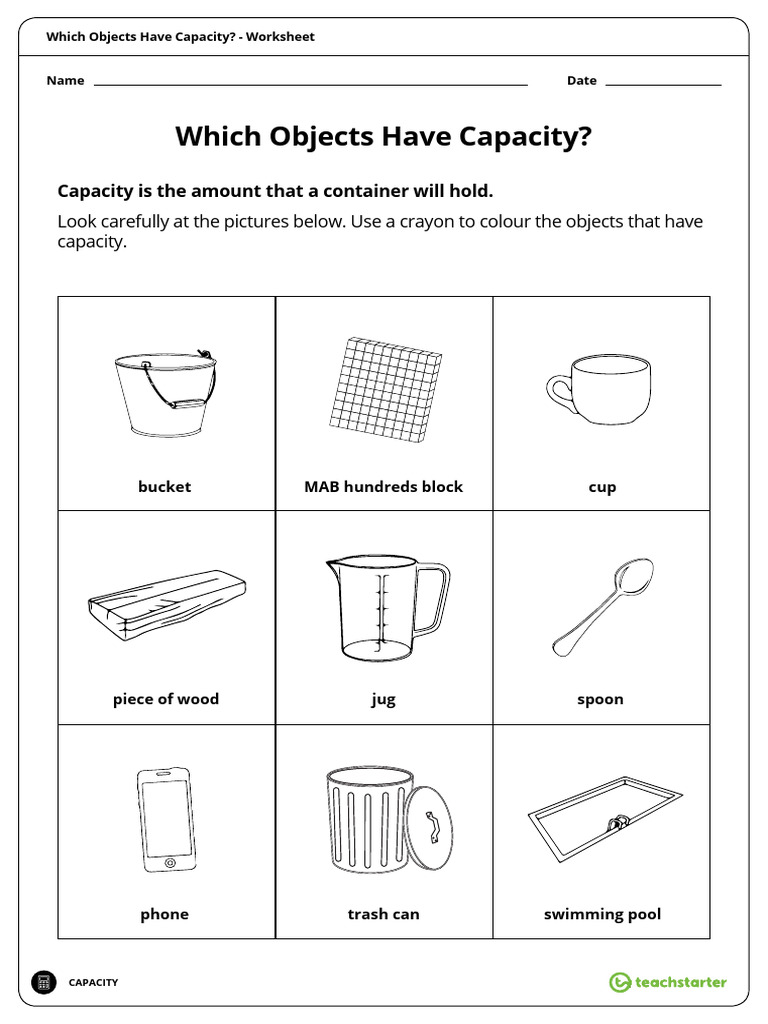 Which-Objects-Have-Capacity (Year 1) B Worksheet | PDF