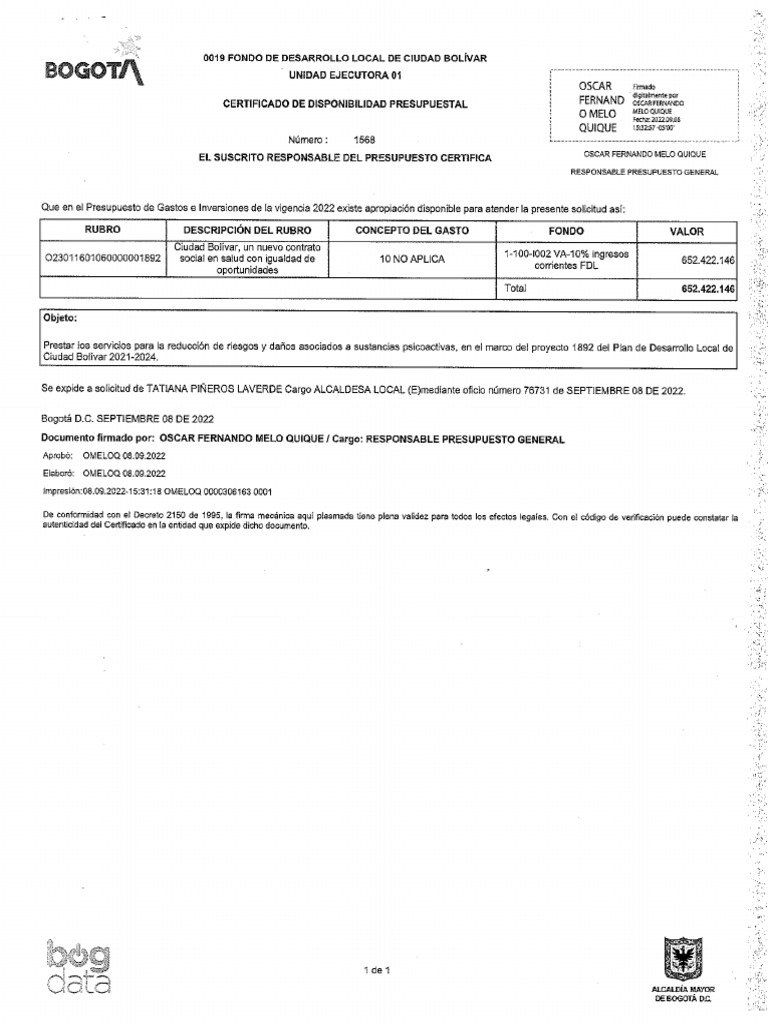 Solicitud y CDP | PDF