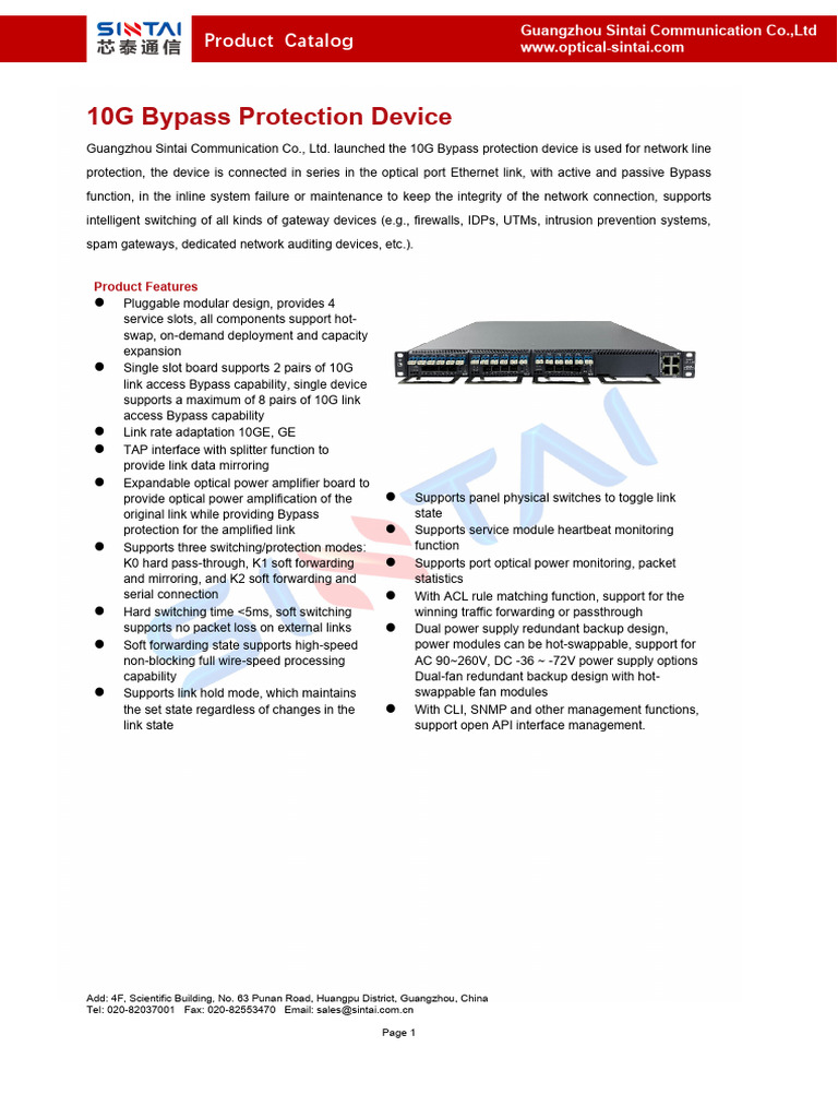 10g-bypass-protection-device | PDF | Computer Network | Electricity