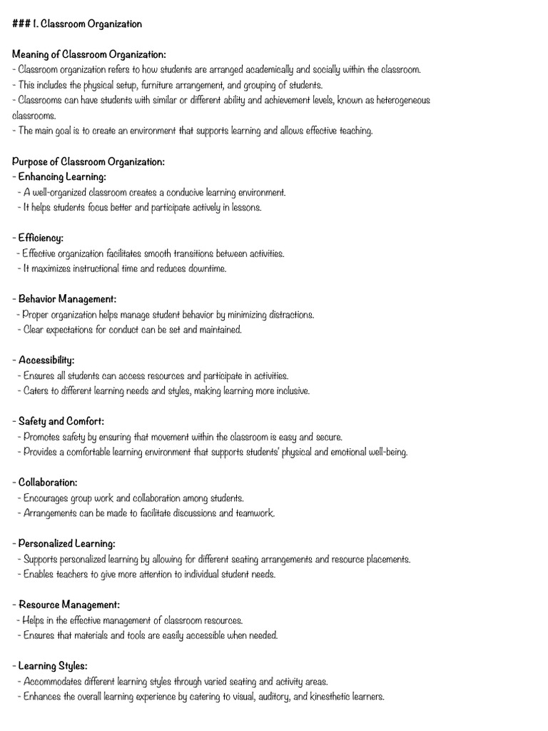 Effective Classroom Organization Strategies | PDF | Classroom | Learning