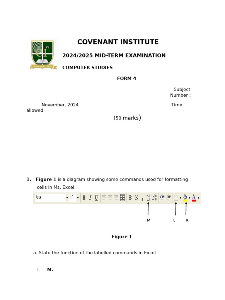 Computer Studies Form 4 | PDF | Microsoft Excel | Spreadsheet