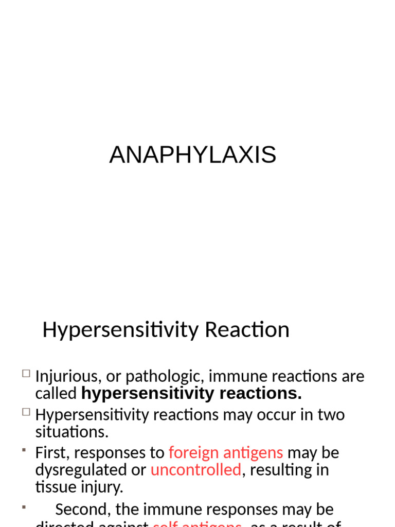 4. Anaphylaxis | PDF | Immunology | Diseases And Disorders