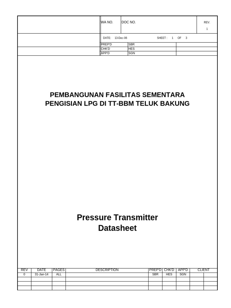Pressure Transmitter Specs | PDF | Equipment | Electricity