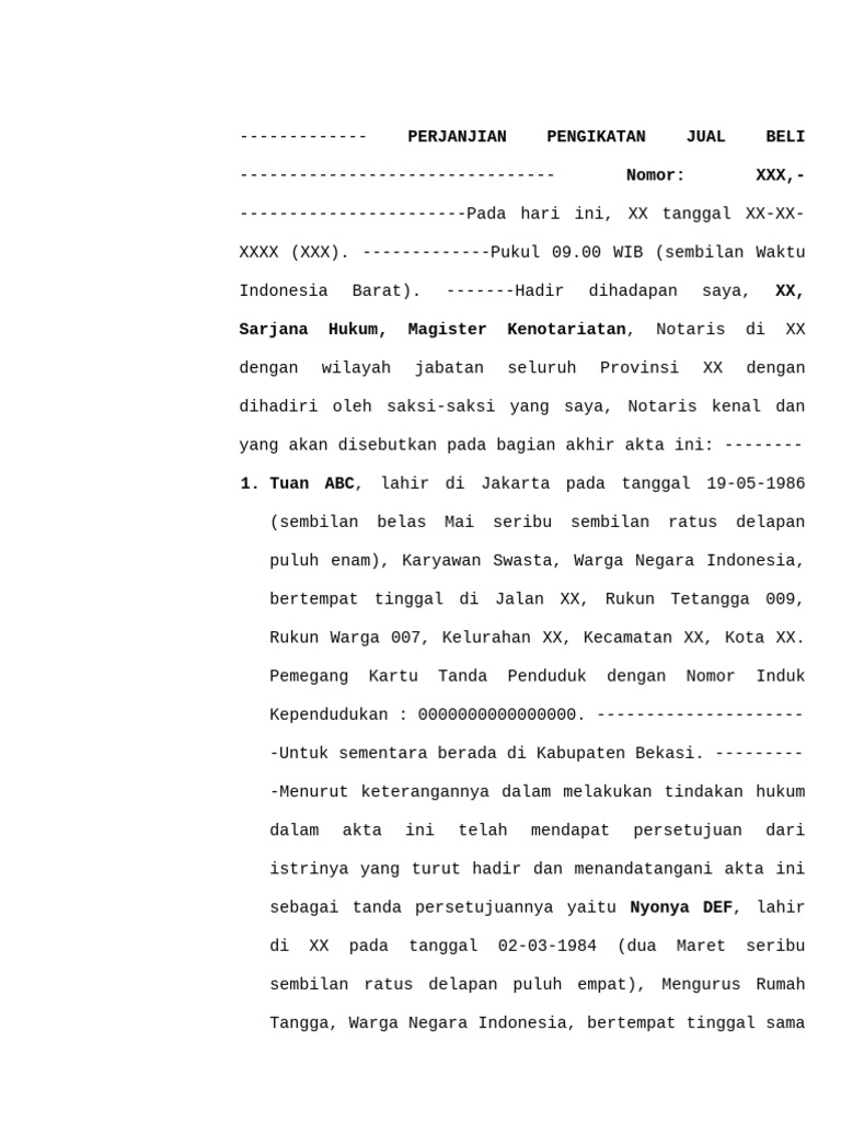 Draft PPJB Lunas | PDF