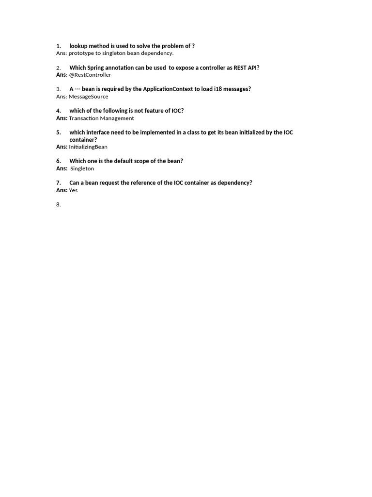 Spring Framework Bean Management Guide | PDF