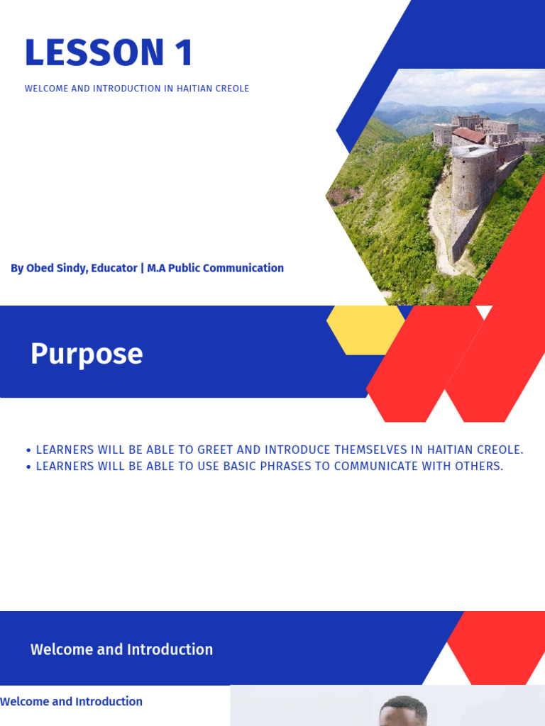 Haitian Creole - LESSON 1 | PDF
