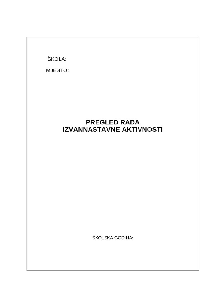 Sekcija Prazan Obrazac | PDF