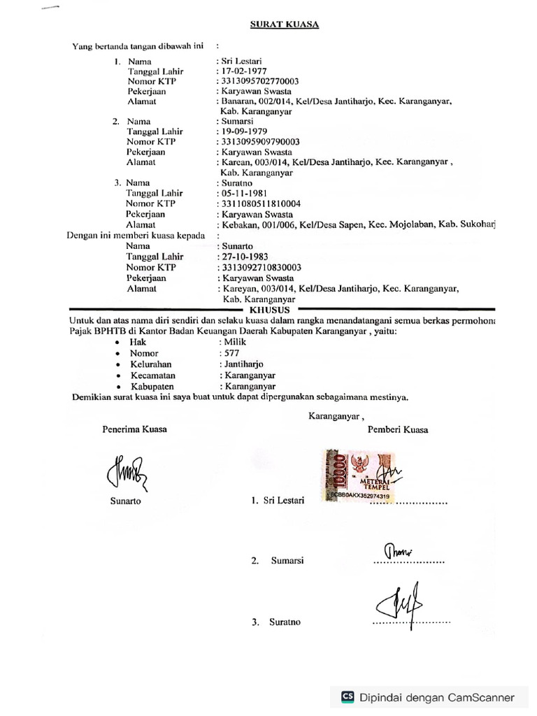 Kuasa 577 Waris Jantiharjo | PDF