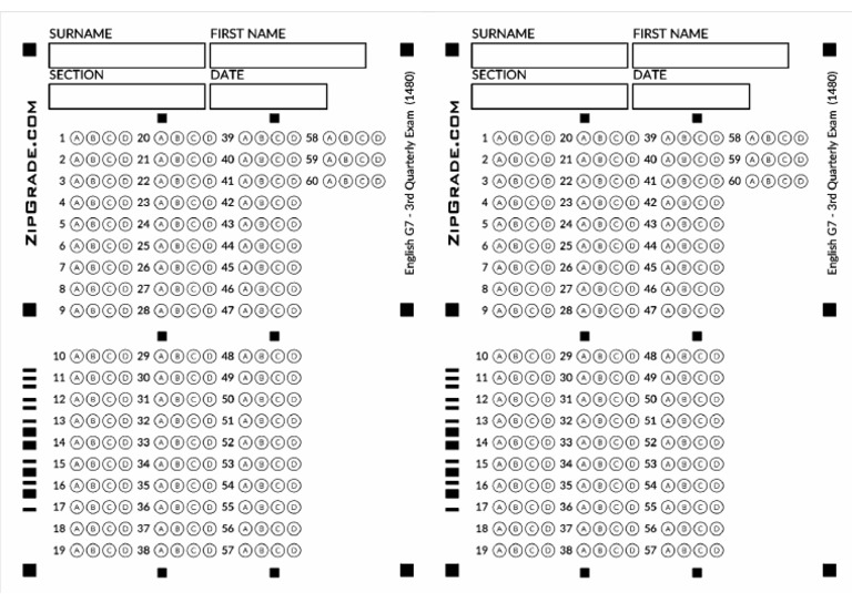 Answer Sheet 3RD Quarter G7 | PDF