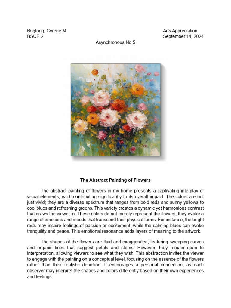 Abstract Flower Painting Analysis | PDF | Composition (Visual Arts) | Paintings