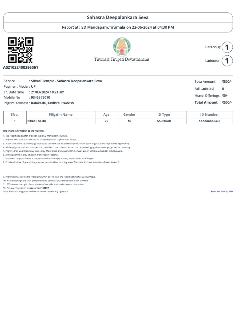 Tirumala Tirupati Devasthanams (Official Booking Portal) | PDF | Vaishnavism