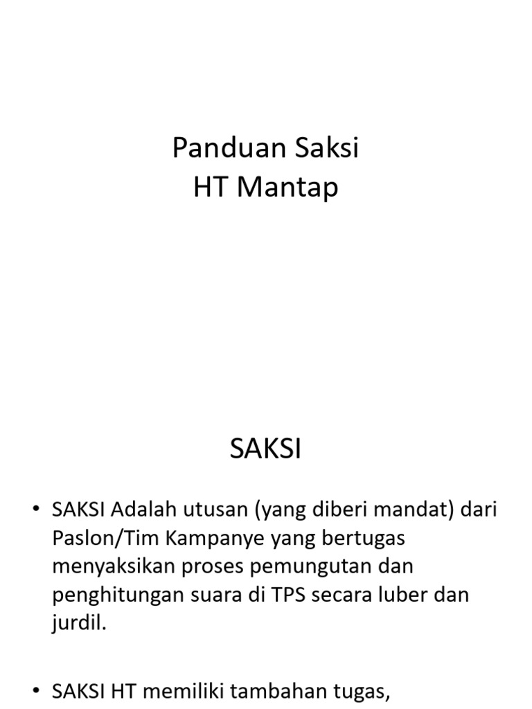 Panduan Saksi | PDF