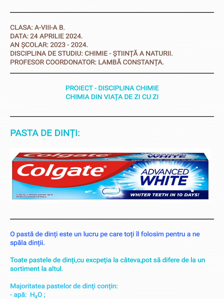 Proiect Chimie - Morărescu Alexandru - 240506 - 170825 | PDF