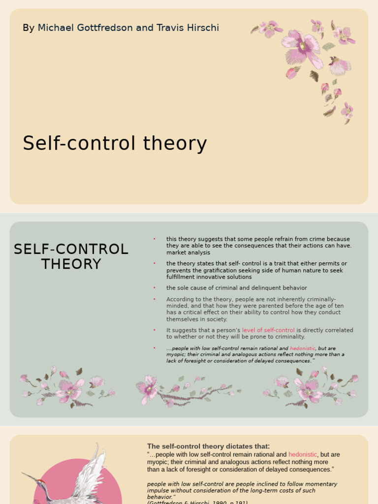 Self-Control Theory | PDF | Self Control | Self-Management