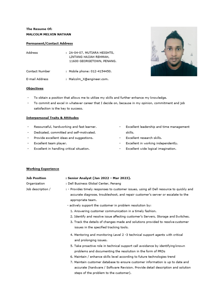 Resume Malcolm Melvin Nathan | PDF | Software | Software Development