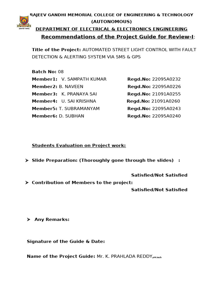 Engineering Project Review Summary | PDF