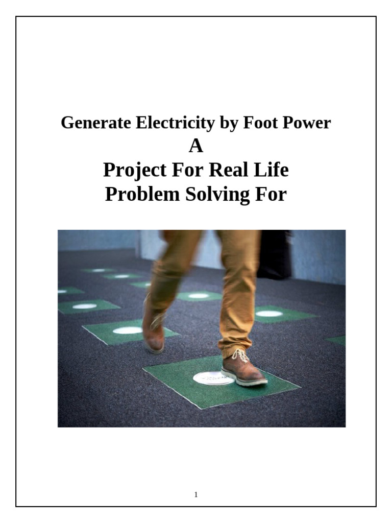 Generate Electricity from Footsteps | PDF | Capacitor | Printed Circuit ...