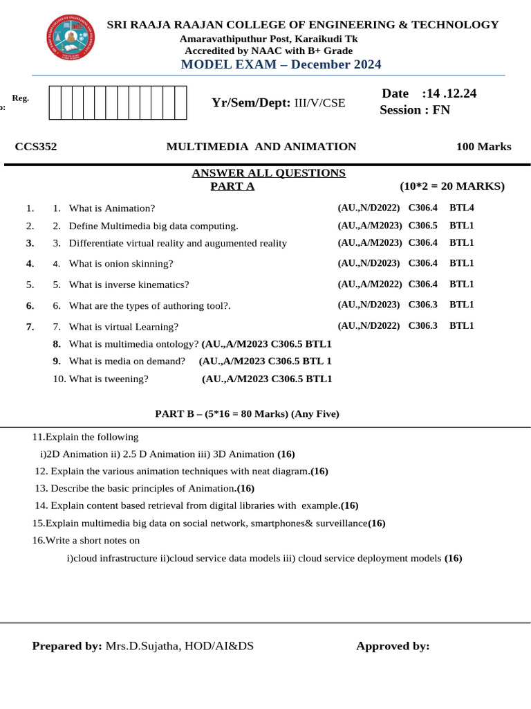 MODEL-QP-CCS352 | PDF | Information Technology | Computing