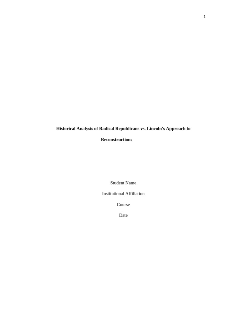 Historical Analysis - Edited | PDF | Reconstruction Era | Abraham Lincoln