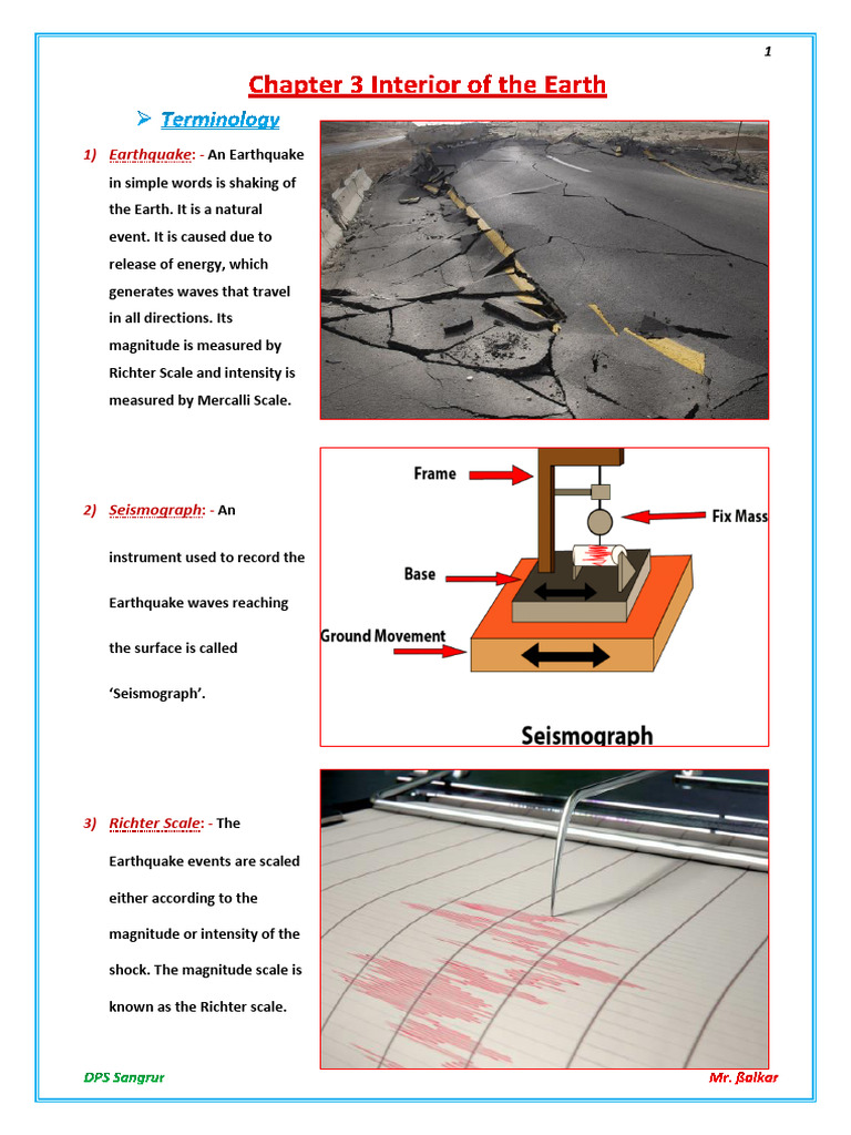Ch. 3 Interior of The Earth | PDF | Earthquakes | Volcano