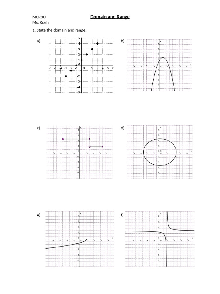 Lesson 3 Domain and Range | PDF