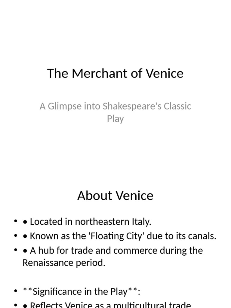 Themes in The Merchant of Venice | PDF