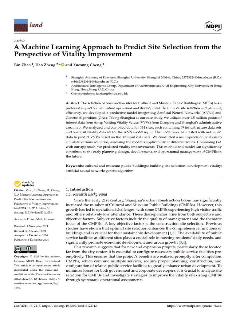 2023_A Machine Learning Approach to Predict Site Selection From the Perspective of Vitality ...