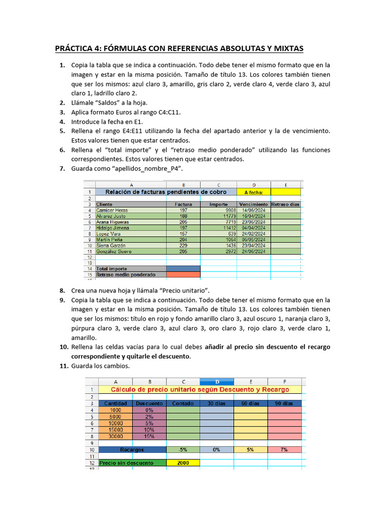 P4. Fórmulas Con Referencias Absolutas y Mixtas | PDF