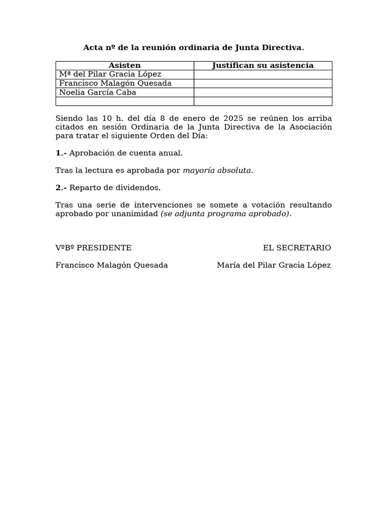 Libro de Actas 2 | PDF