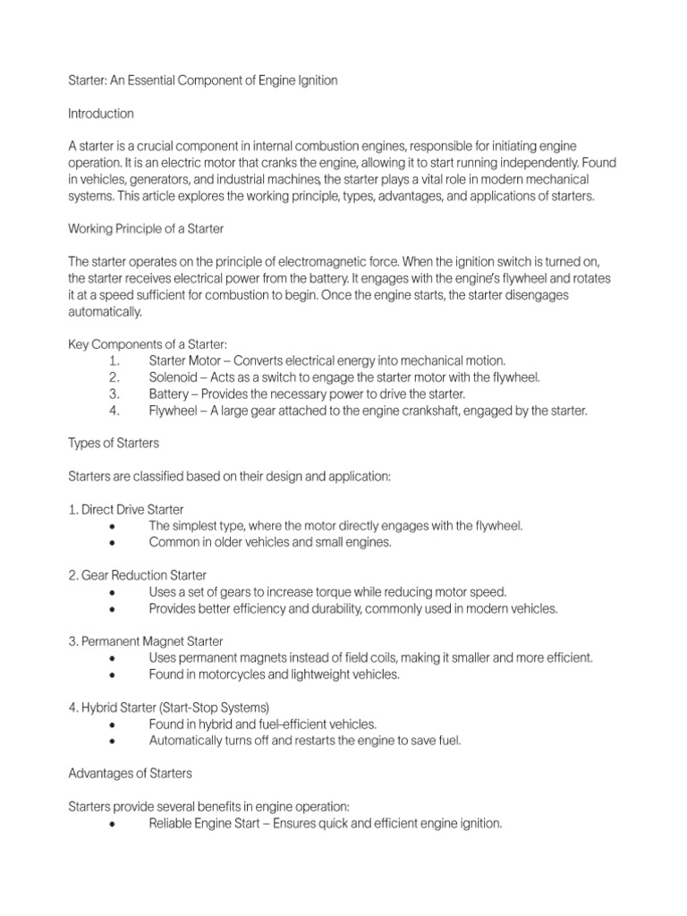 Starter | PDF
