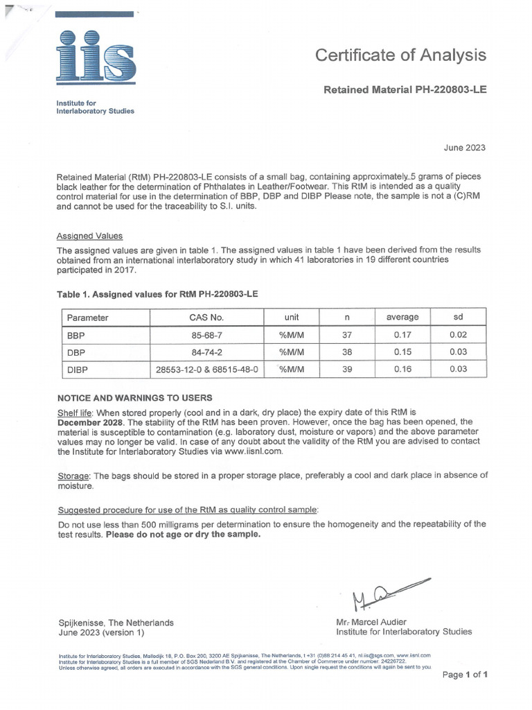 MRI 051 (Intlab Ftalati) | PDF