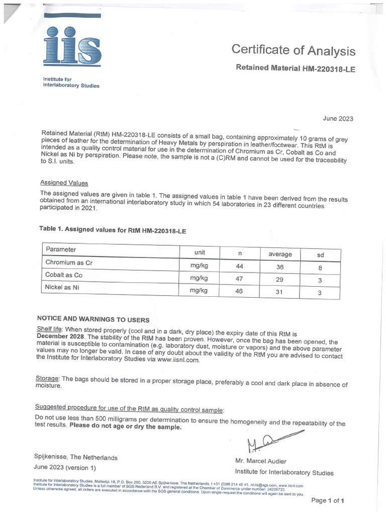 MRI 050 (Intlab Metalli Extr) | PDF