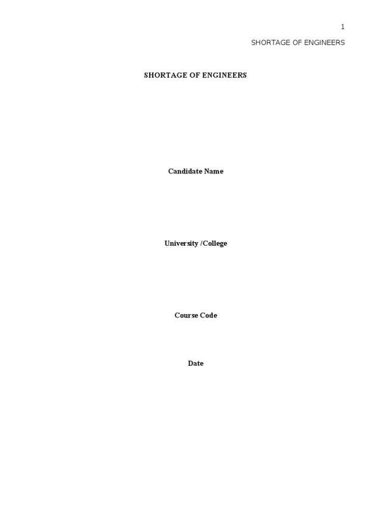 Shortage of Engineers | PDF | Engineer | Engineering