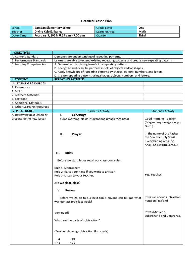 Ibanez Math q3 Dlp | PDF | Subtraction | Human Communication