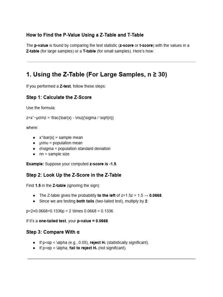 P-Value Guide for Stat Students | PDF